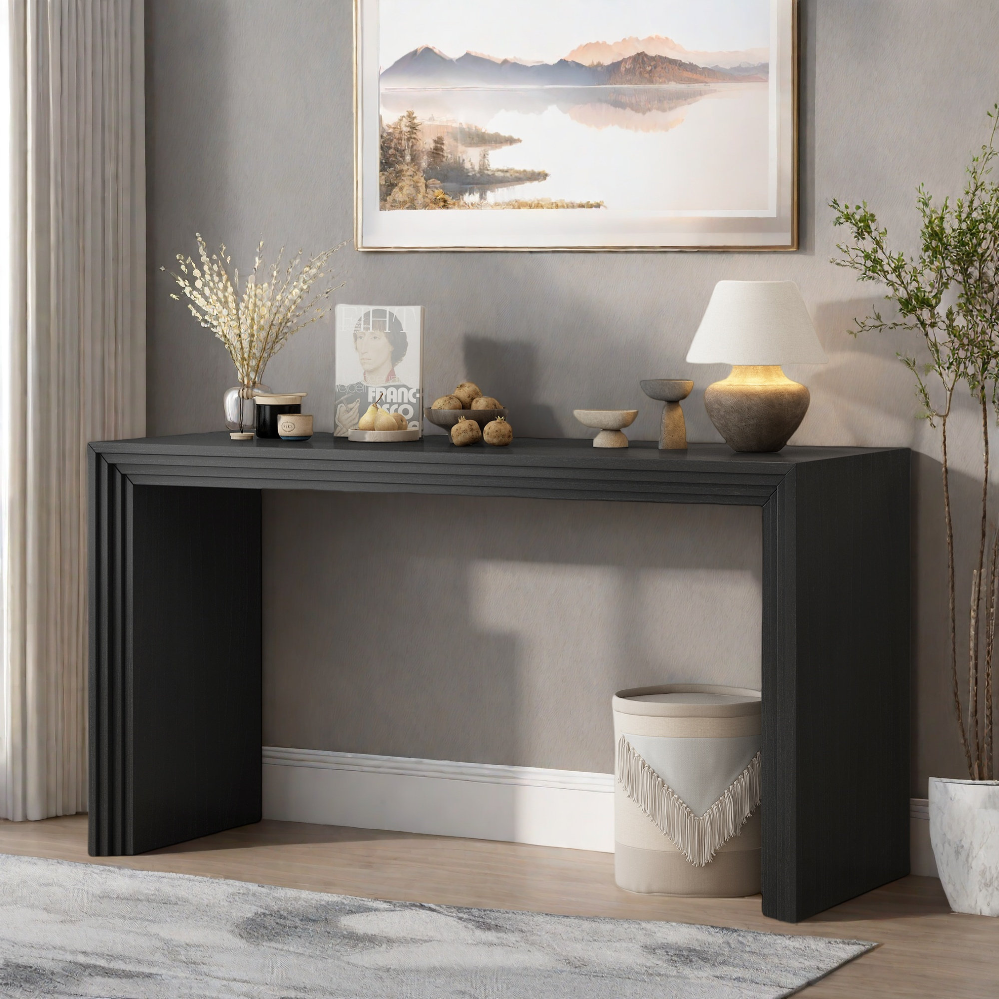 Lark Manor Modern Style Console Table With Unique Striped Design ...
