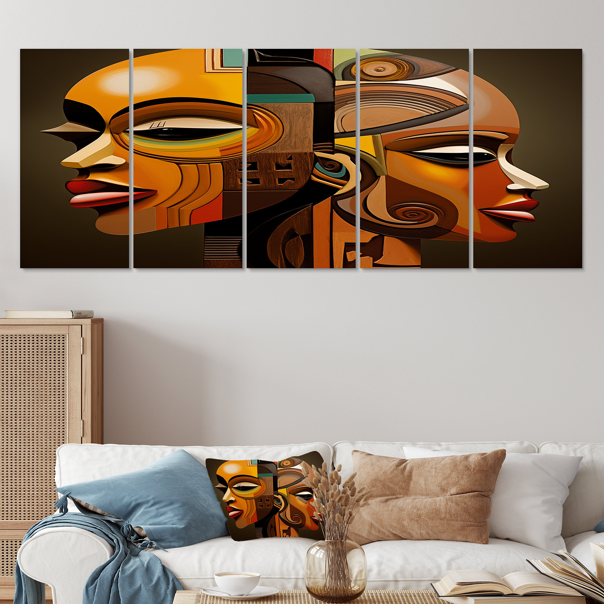 George Oliver Kushite Vision Minimal Contemporary - African Mask Wall ...