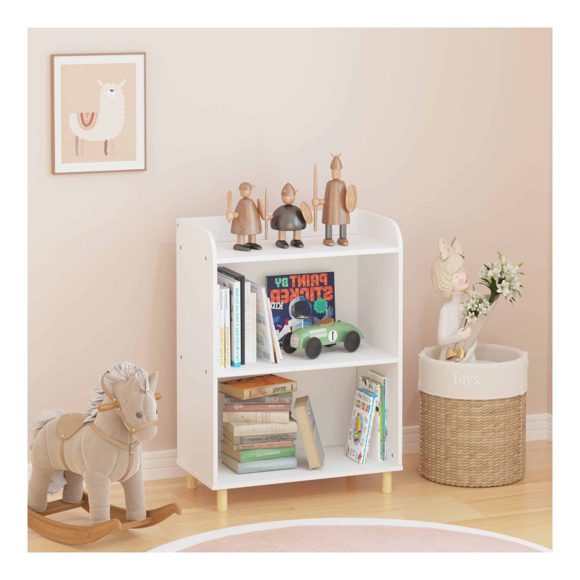 Isabelle & Max™ 3-Tier Bookcase, ren's Book Display, Bookshelf Toy Storage Cabinet Organizer for ...