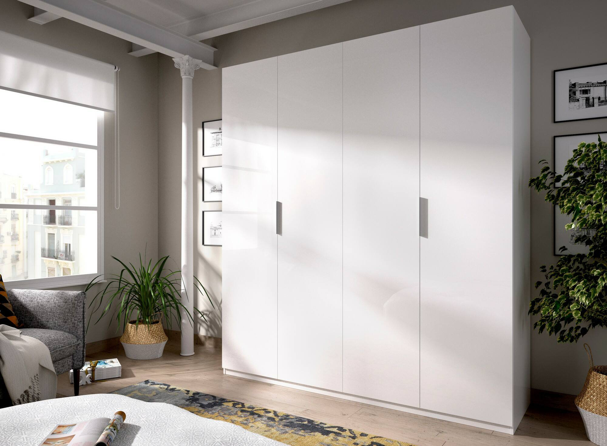 17 Stories Mukula 4 Door Manifactured Wood Wardrobe | Wayfair.co.uk