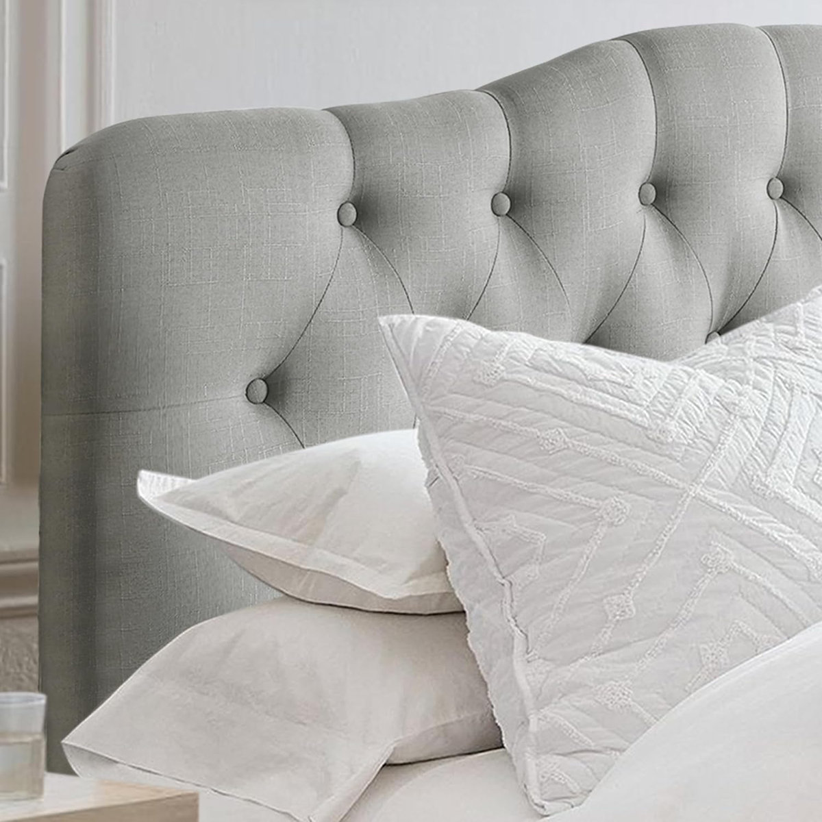 Lark Manor™ Linen Upholstered Headboard-Modern-Adjustable Height-Button ...