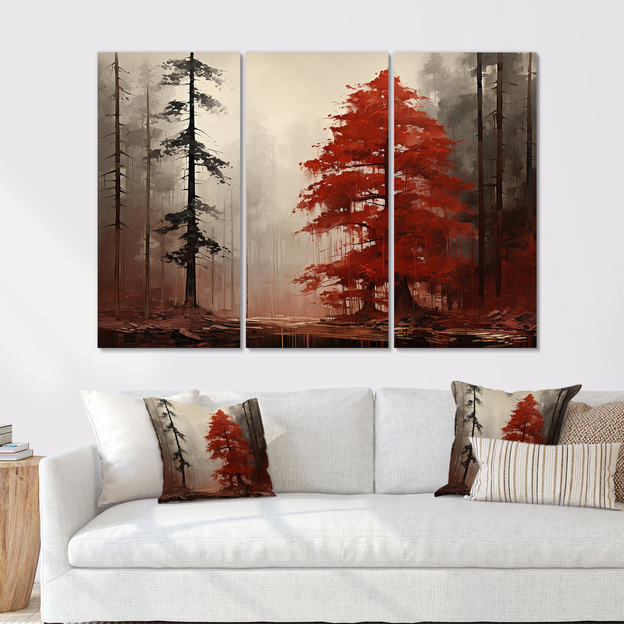 Millwood Pines Monochrome Redwoods Mystic Landscape - Tree Redwood Wall ...
