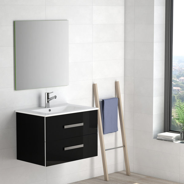 Orren Ellis Terence 28'' Single Bathroom Vanity with Porcelain Top ...