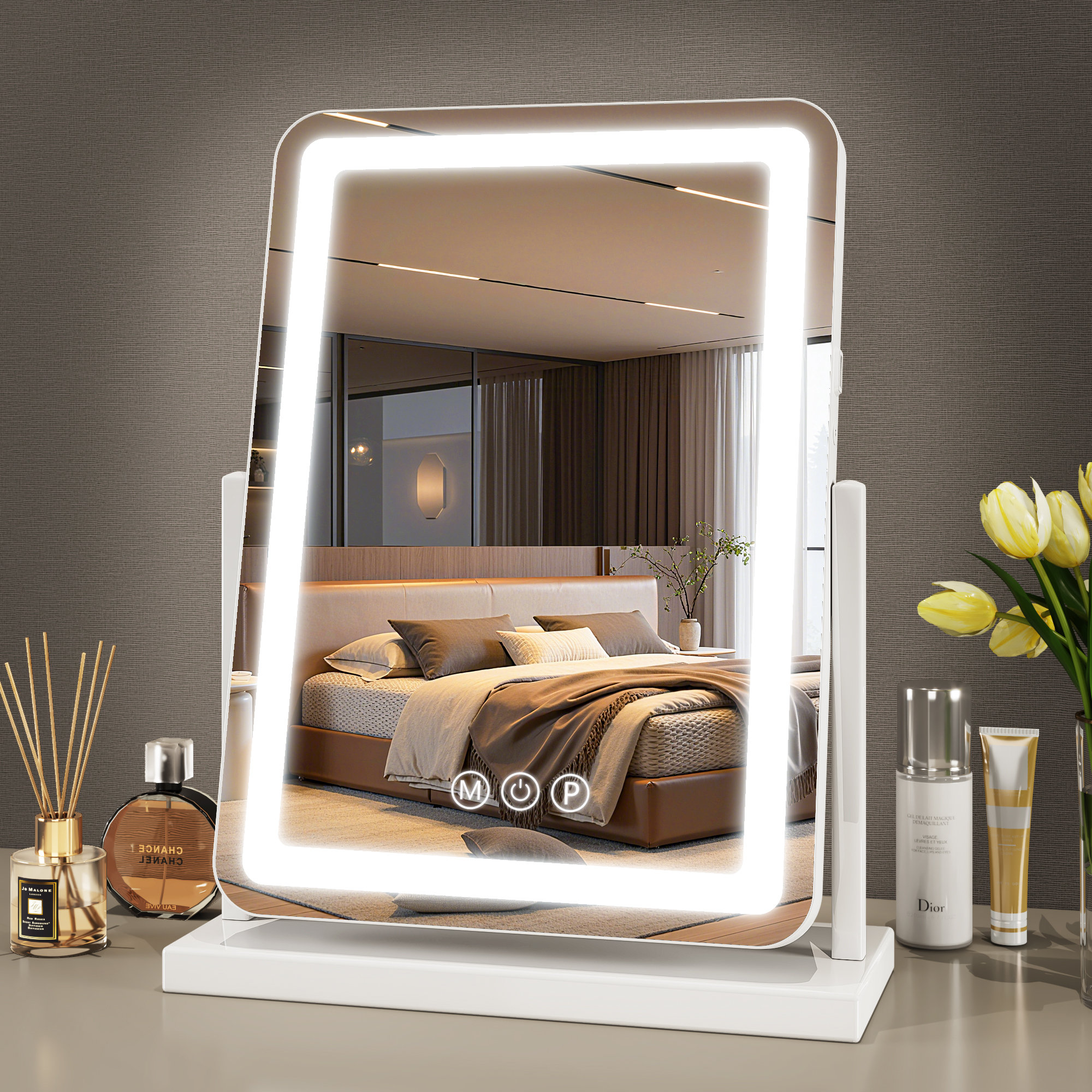 Wrought Studio™ Led Vanity Mirror With Lights, Dimmable Touch Makeup ...