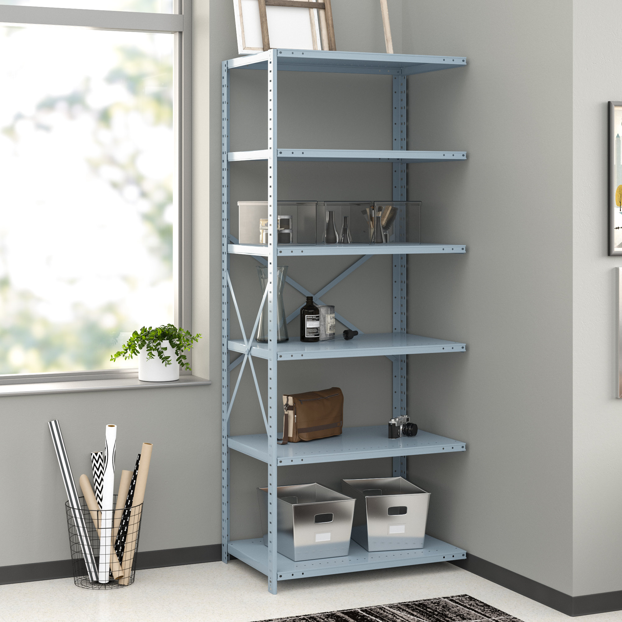 Hallowell Hi-Tech Duty Open Type 5 Shelf Shelving Unit Add-on | Wayfair