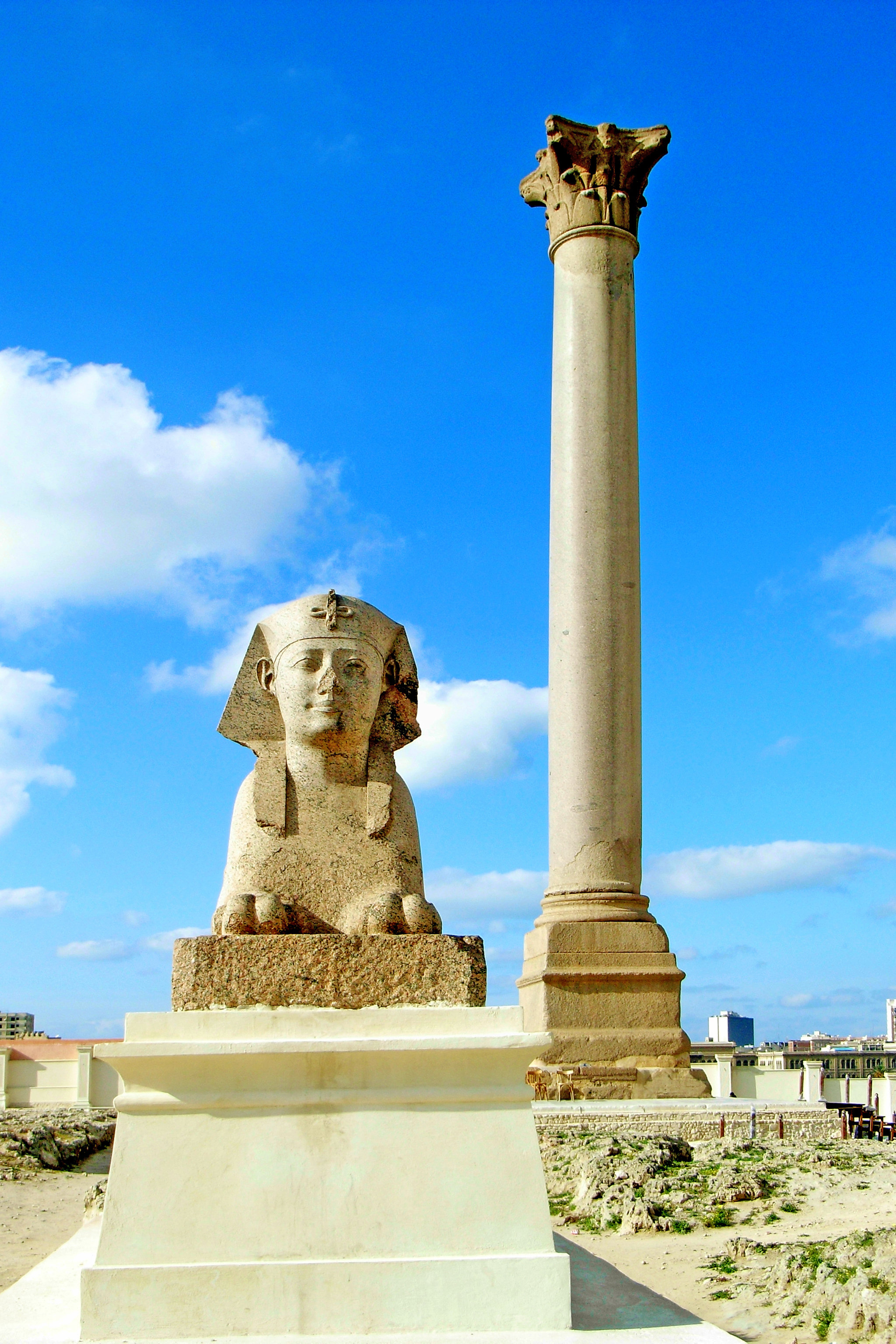 Hokku Designs Sphinx and Pompey's Pillar - Wrapped Canvas Photograph ...