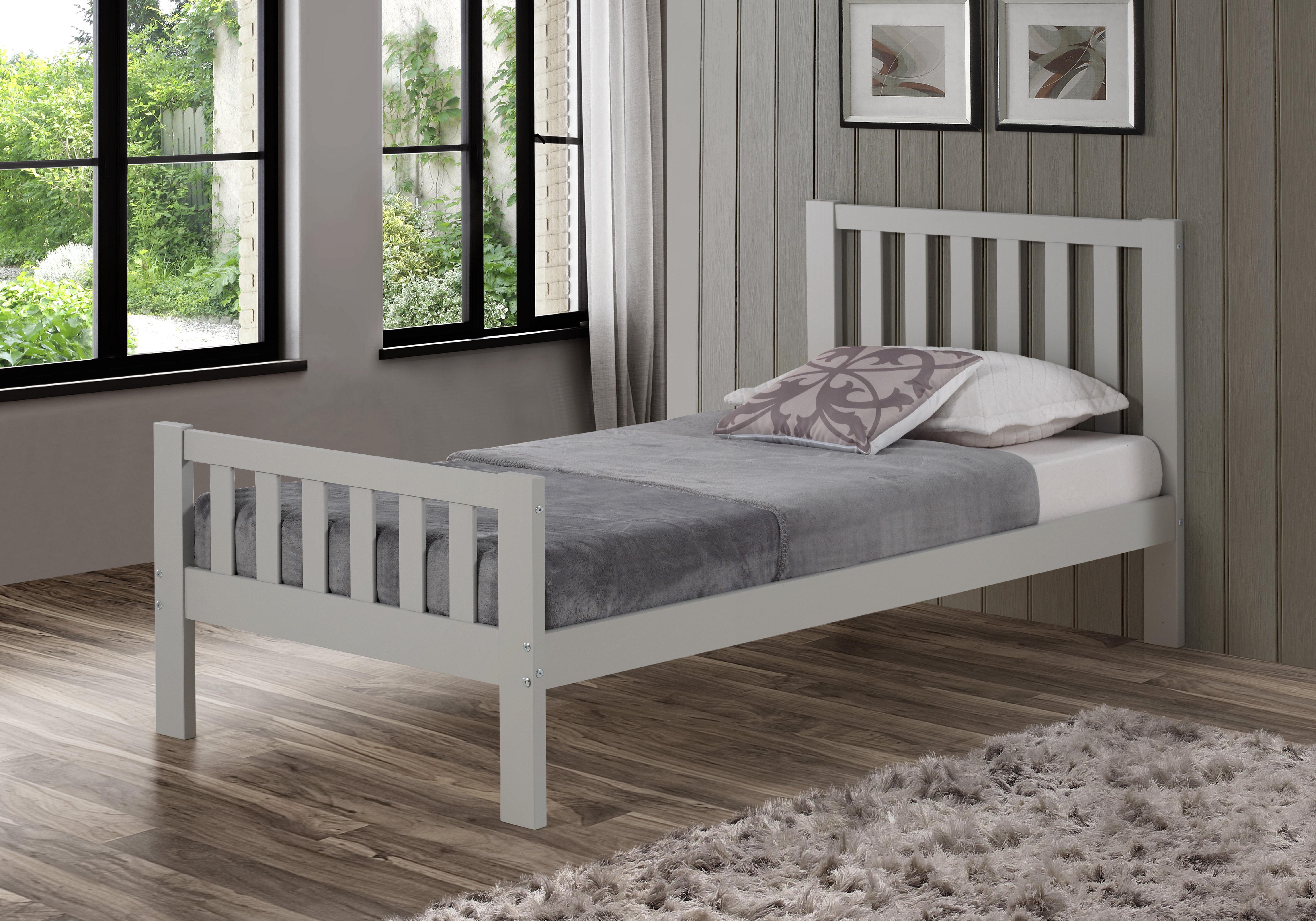 Harriet Bee Tindal Twin Solid Wooden Brazilian Pine Platform Bed ...