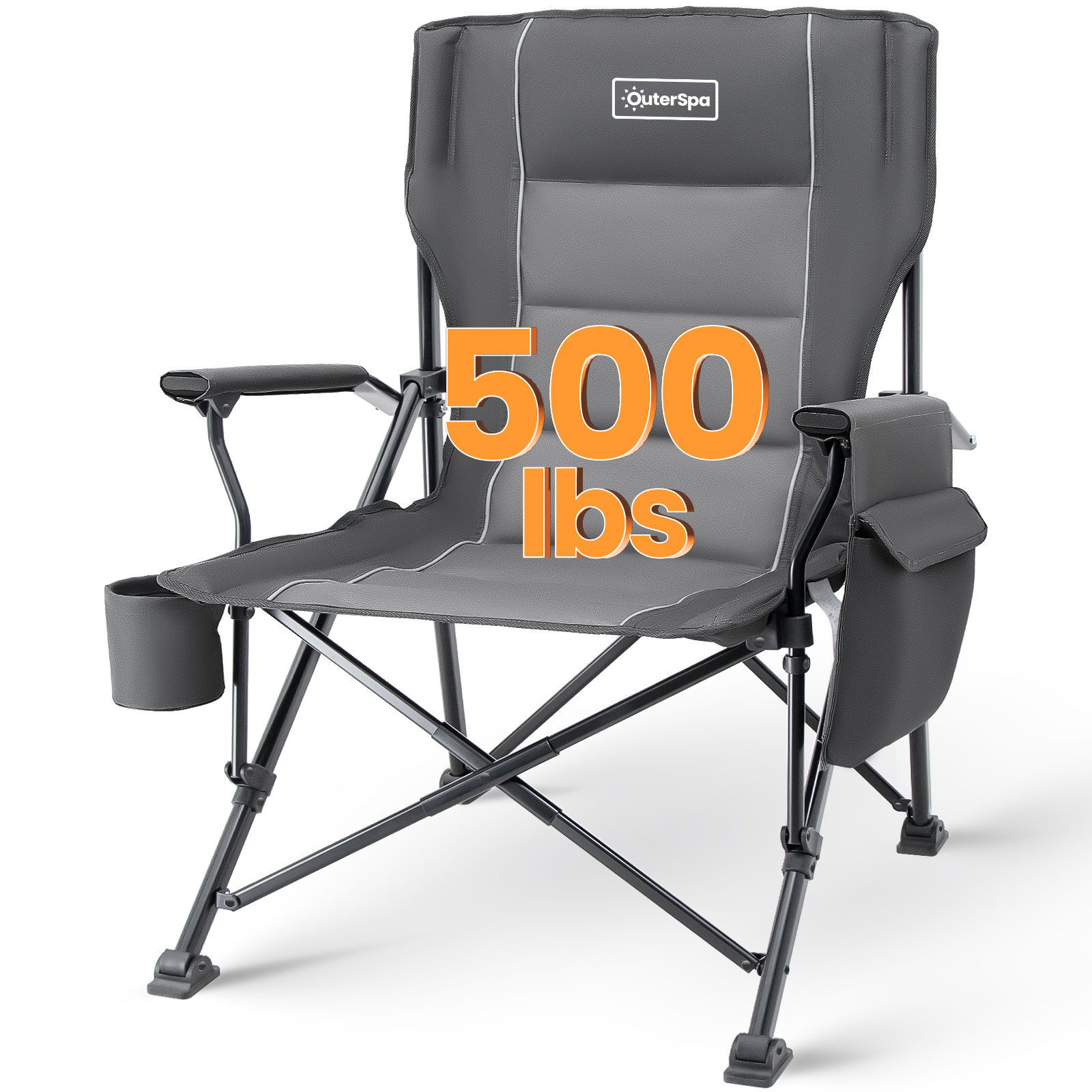 Arlmont & Co. Heavy Duty Camping Chair for Adults, Oversized Foldable ...