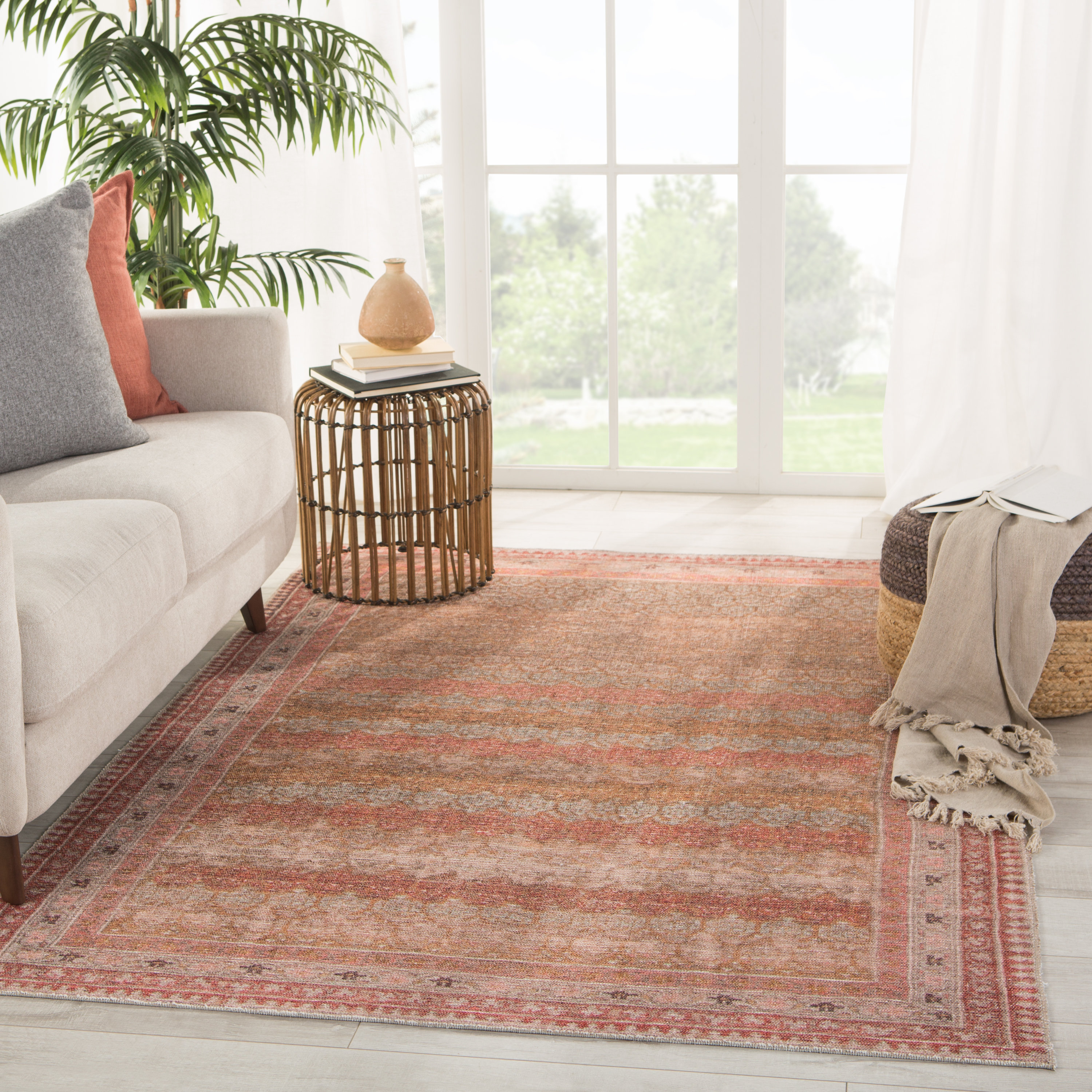 Dakota Fields Machine Washable Analeiah Pink/Taupe Rug & Reviews | Wayfair