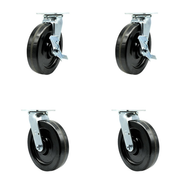 Service Caster 4 Piece Phenolic Caster Set | Wayfair