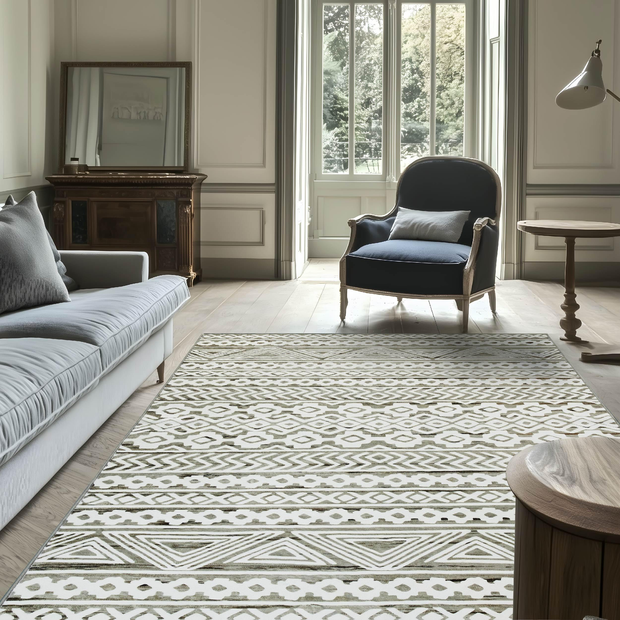 Bedsure Area Rugs for Living Room Machine Washable Modern Style Rug ...