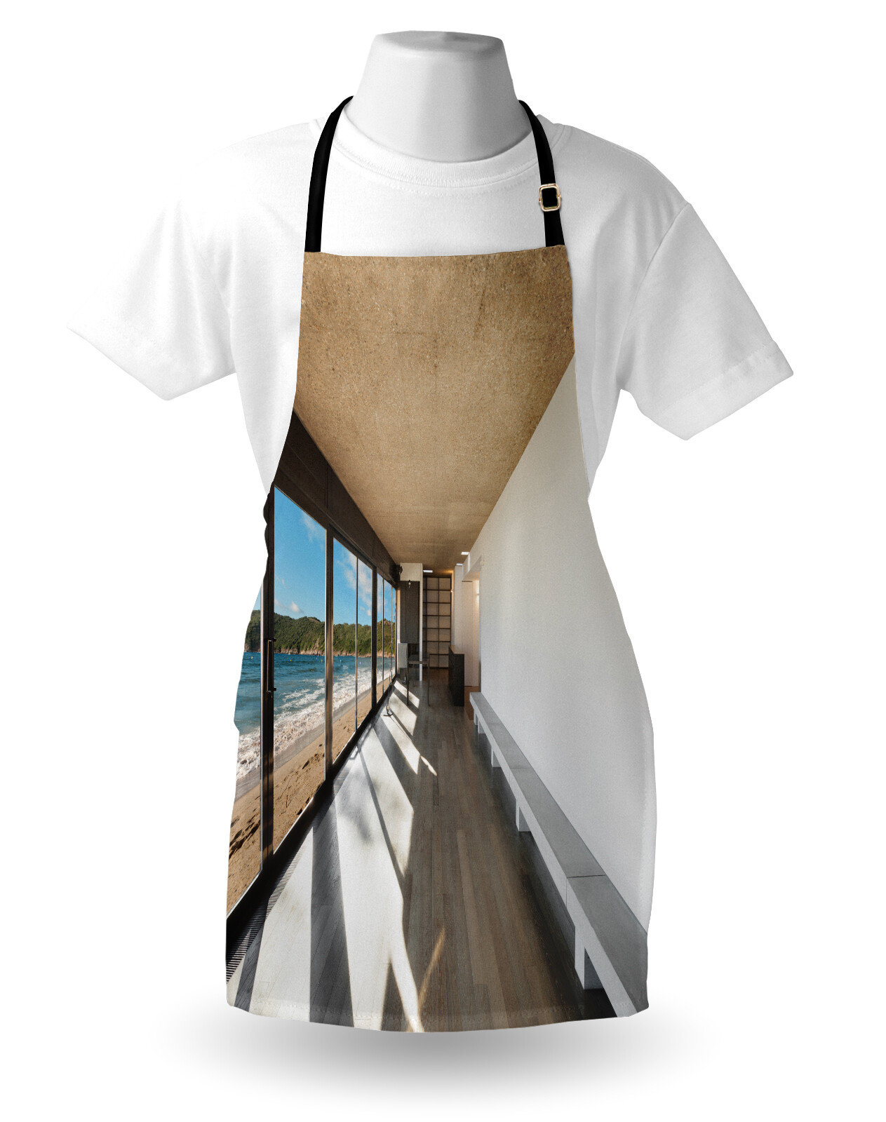 East Urban Home Beach Apron Unisex, Ocean Sea Waves Sand View, Adult ...