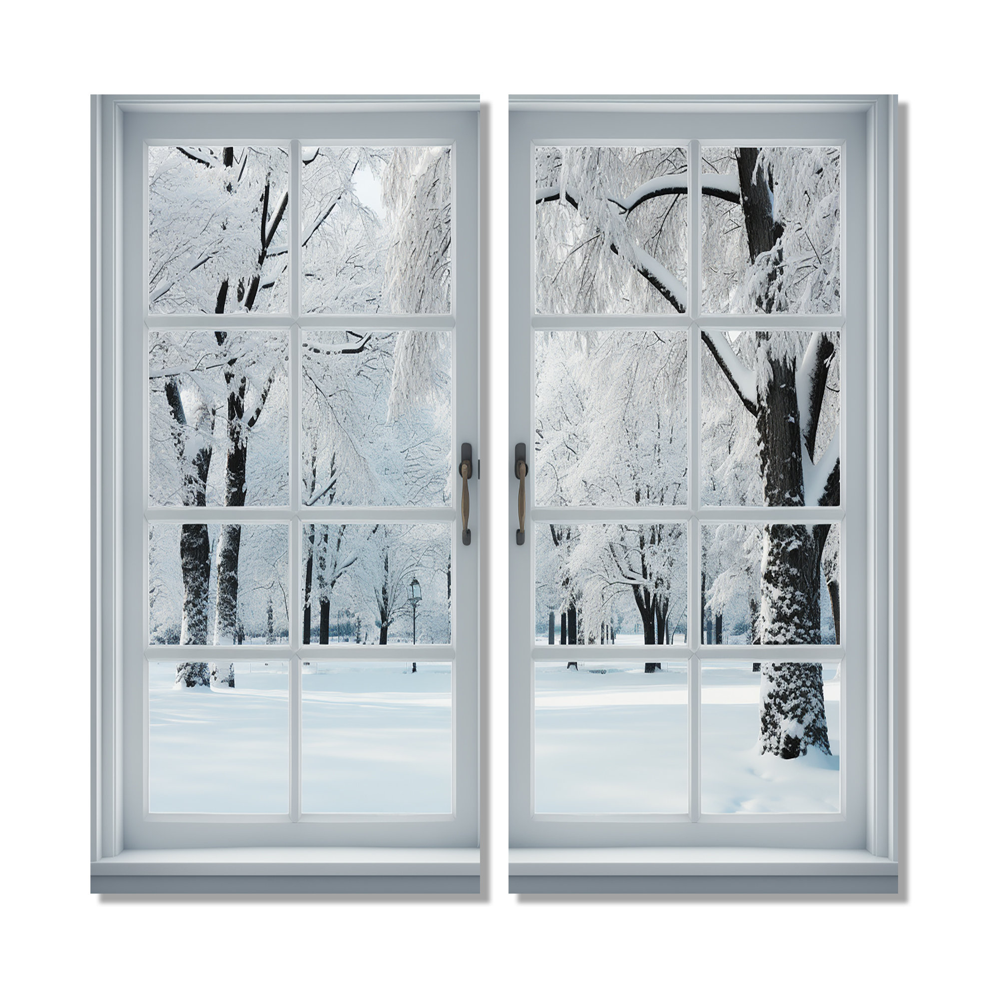 Red Barrel Studio® Winter Forest Window Views I - White Traditional ...