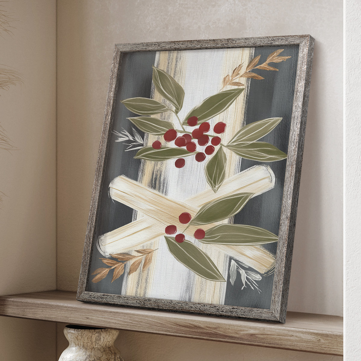 The Holiday Aisle® Christmas Holiday Art XV Framed Print - Solid Wood ...