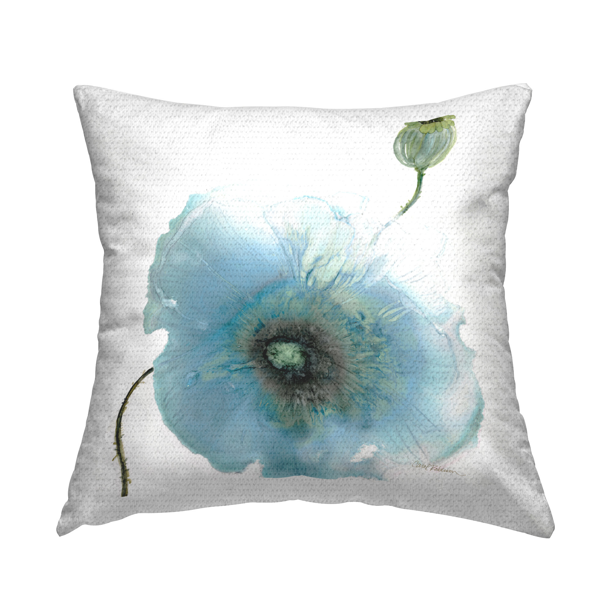Stupell Industries Contemporary Blue Poppy Flower Outdoor Printed ...