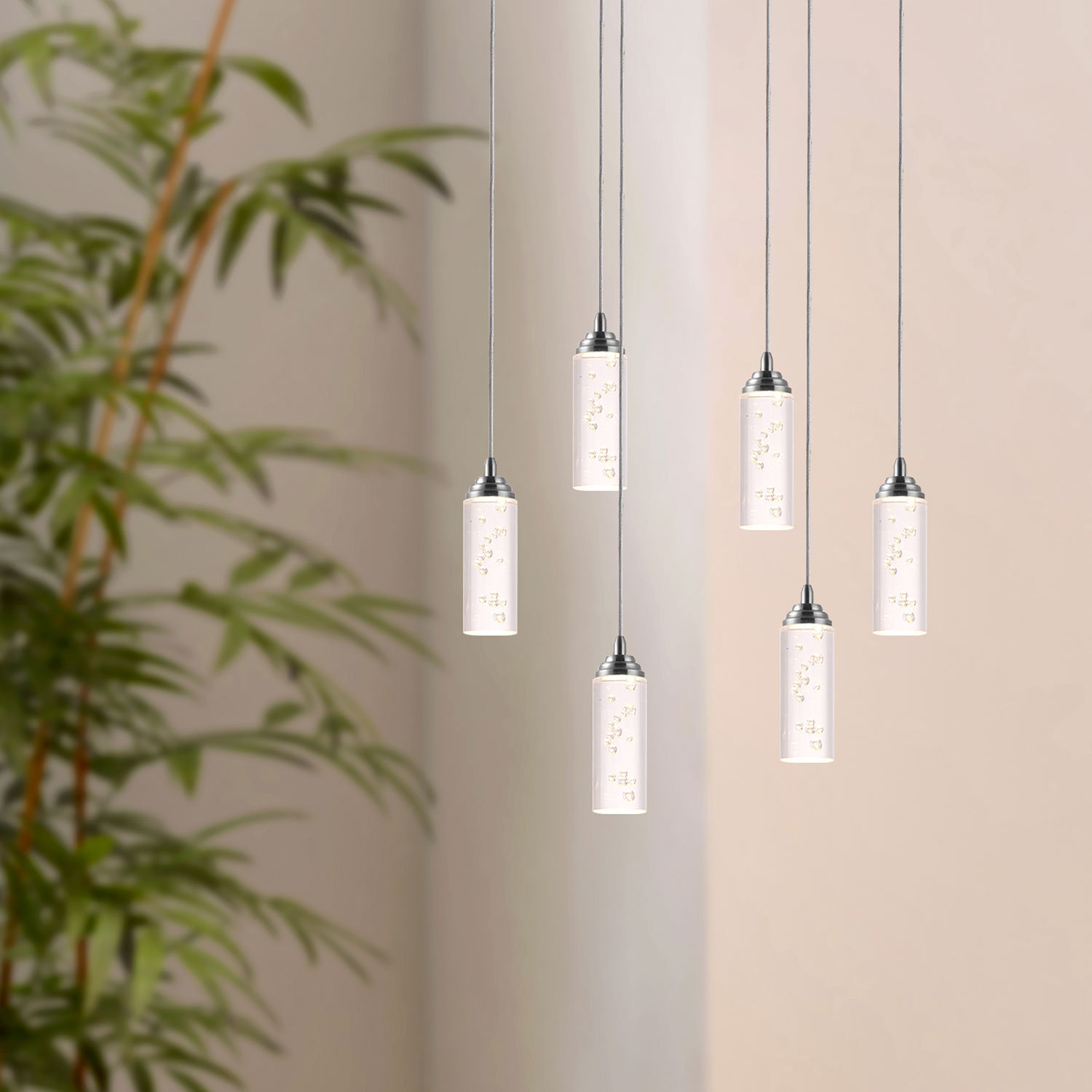 Wrought Studio™ Ardrie 6-Light Cluster Cylinder LED Pendant | Wayfair