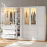 Wrought Studio™ Wardrobe Closet With Drawers And Light, 75" Armoire ...