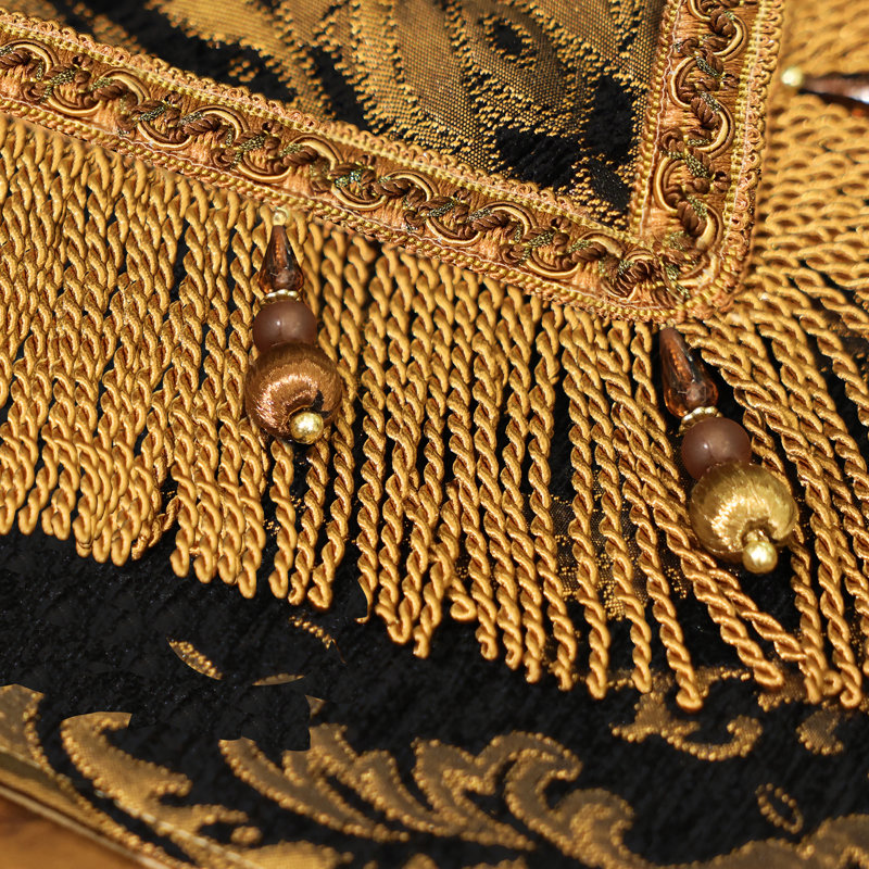 Bungalow Rose Damask Thick Chenille & High Pick Density Fabric Table ...