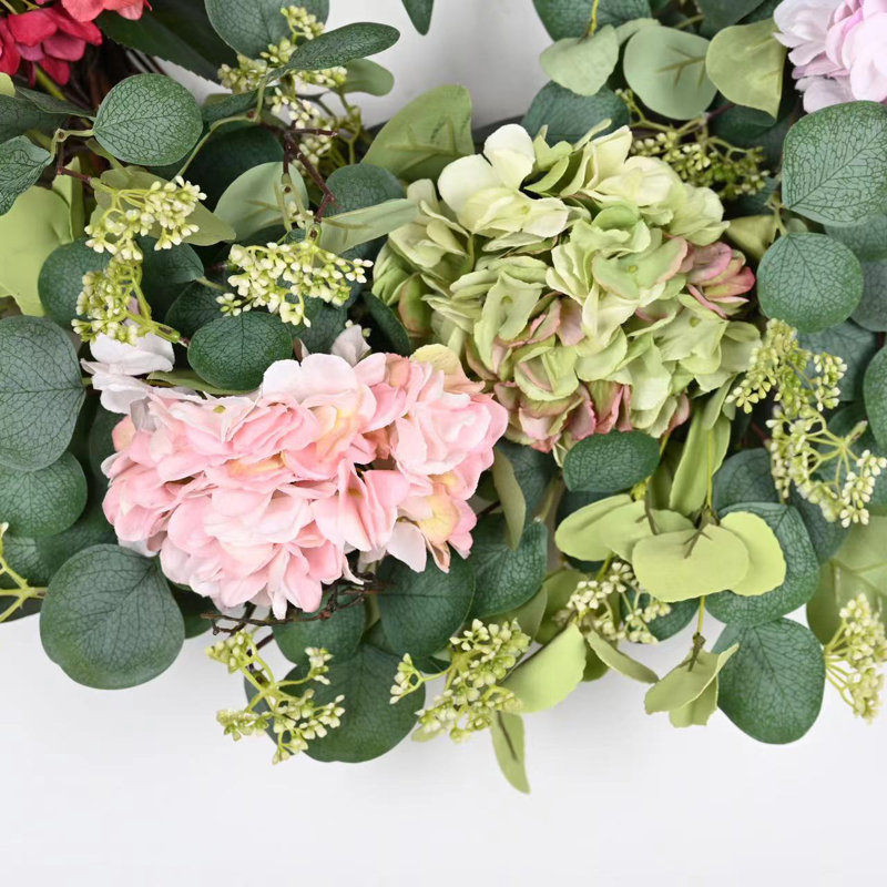 Primrue 26" Artificial Everyday Spring Berry Hydrangea Floral Wreath ...