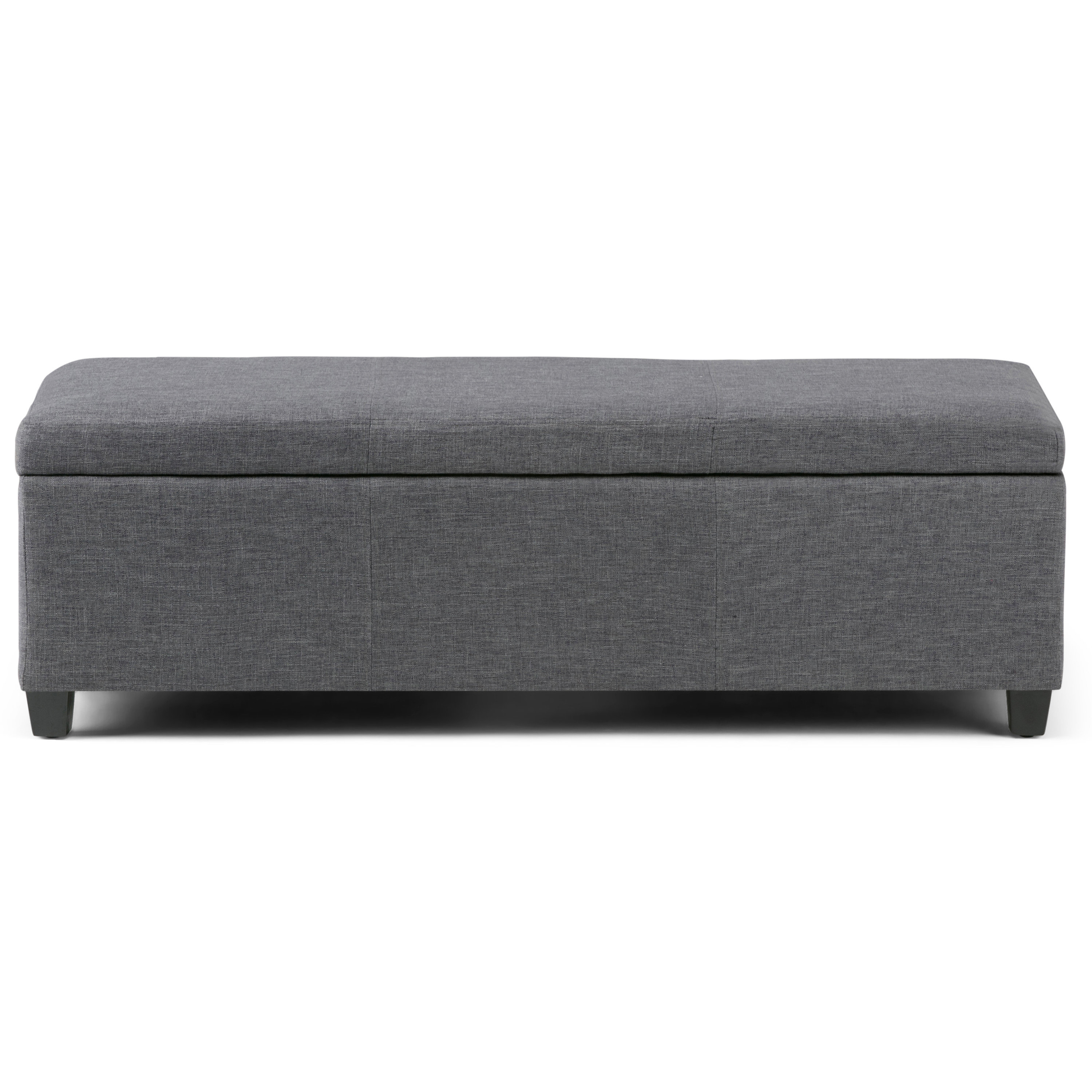 Simpli Home Avalon 48"W Upholstered Storage Ottoman Bench with Large ...