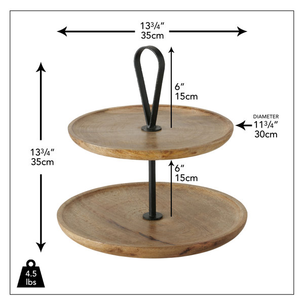 Millwood Pines Newell Wood 2 Tiered Stand & Reviews | Wayfair