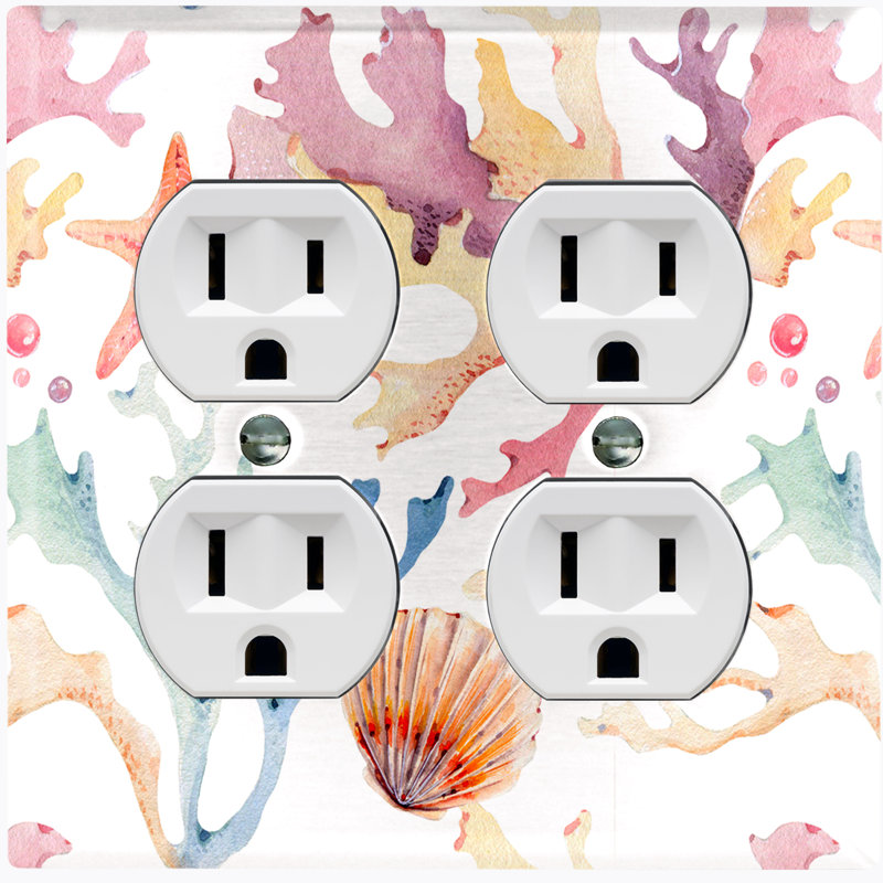 WorldAcc Coral Reef Clam 2-Gang Duplex Outlet Wall Plate | Wayfair