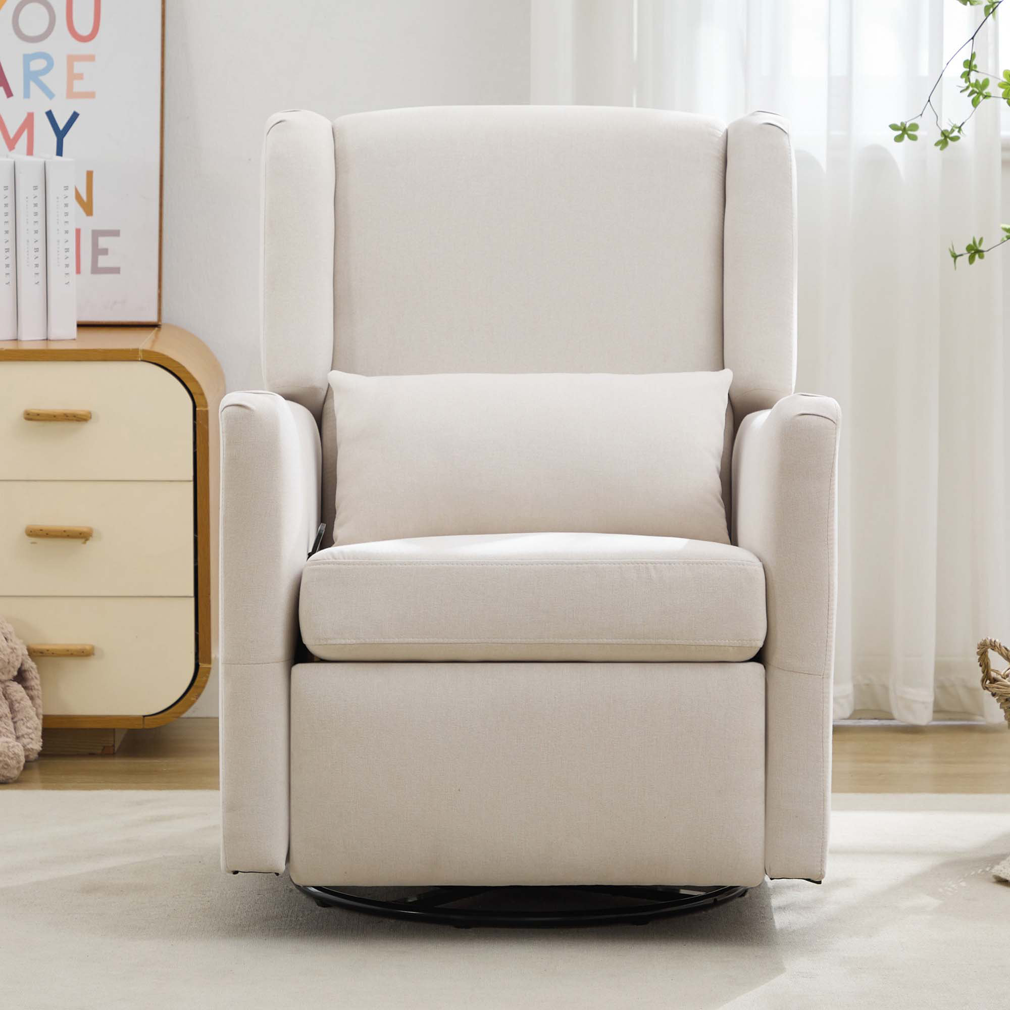 Latitude Run® 29.5'' Wingback Swivel Rocker Recliner Chair,Glider ...