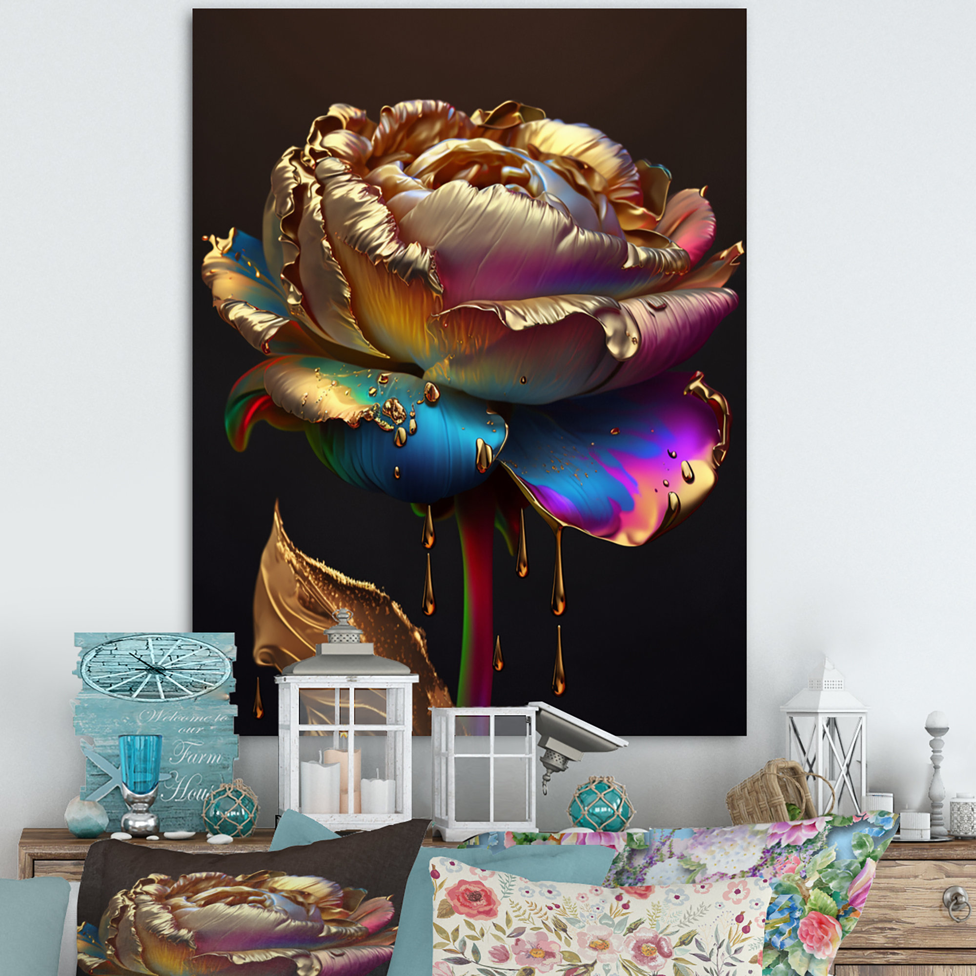 Mercer41 Rainbow Peony Liquid Gold Drips Hyper V Rainbow Peony Liquid ...