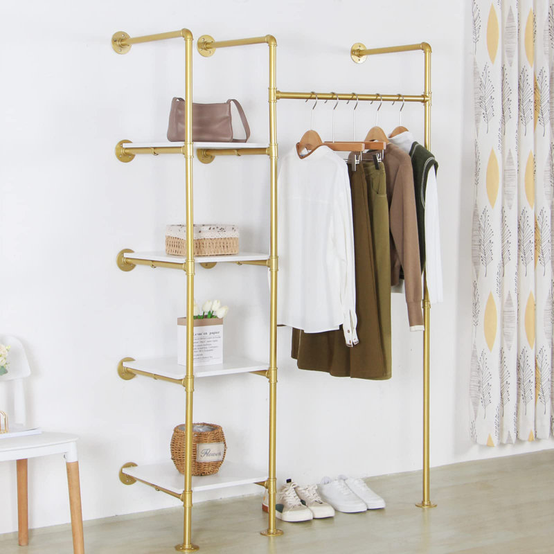Wendes Kem Metal Wall Mounted Clothes Rack | Wayfair