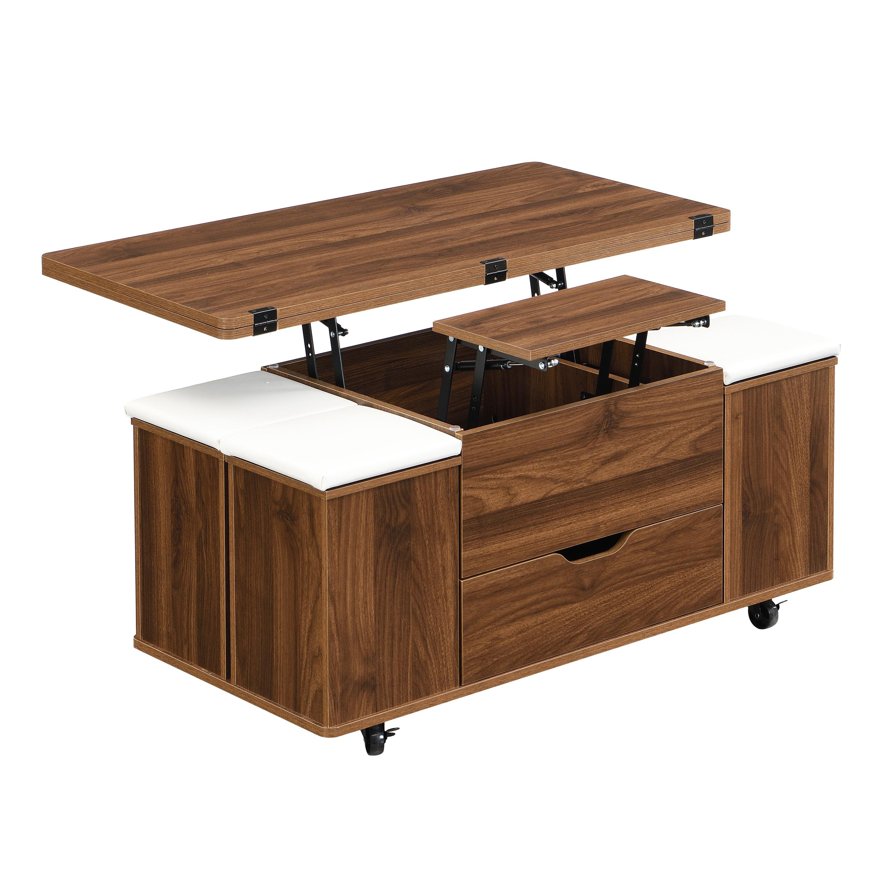Brayden Studio® Multi-Functional Lift-Top Coffee Table With Hidden ...