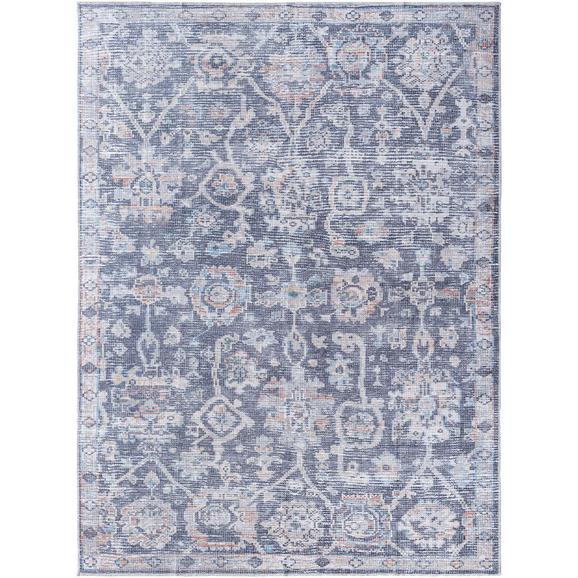 Vivir x Livabliss Eleni Slate Blue Machine Washable Area Rug & Reviews ...