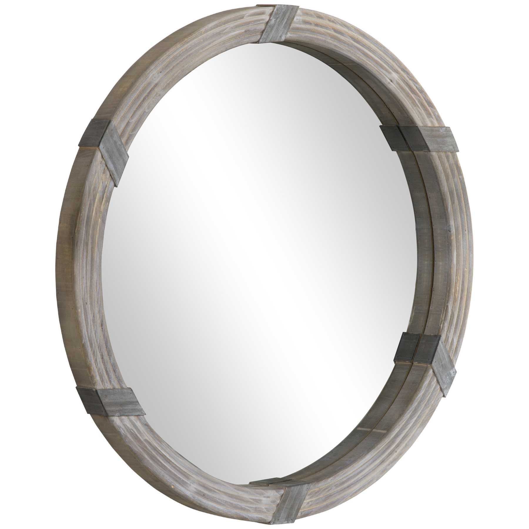 August Grove® Farmhouse Decorative e Round Mirror | Wayfair