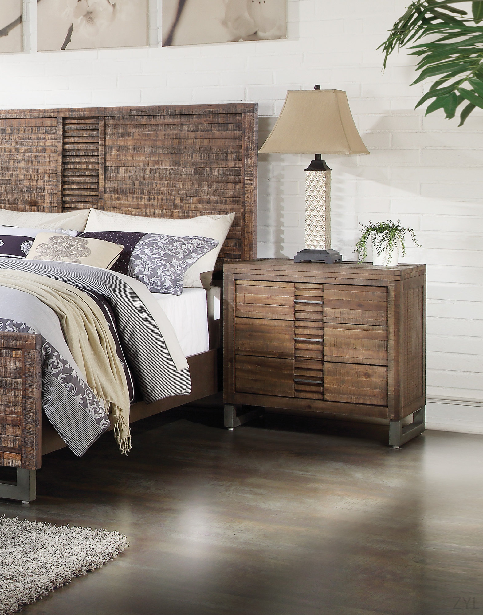 Darby Home Co Reclaimed Oak Finish Nightstand | Wayfair