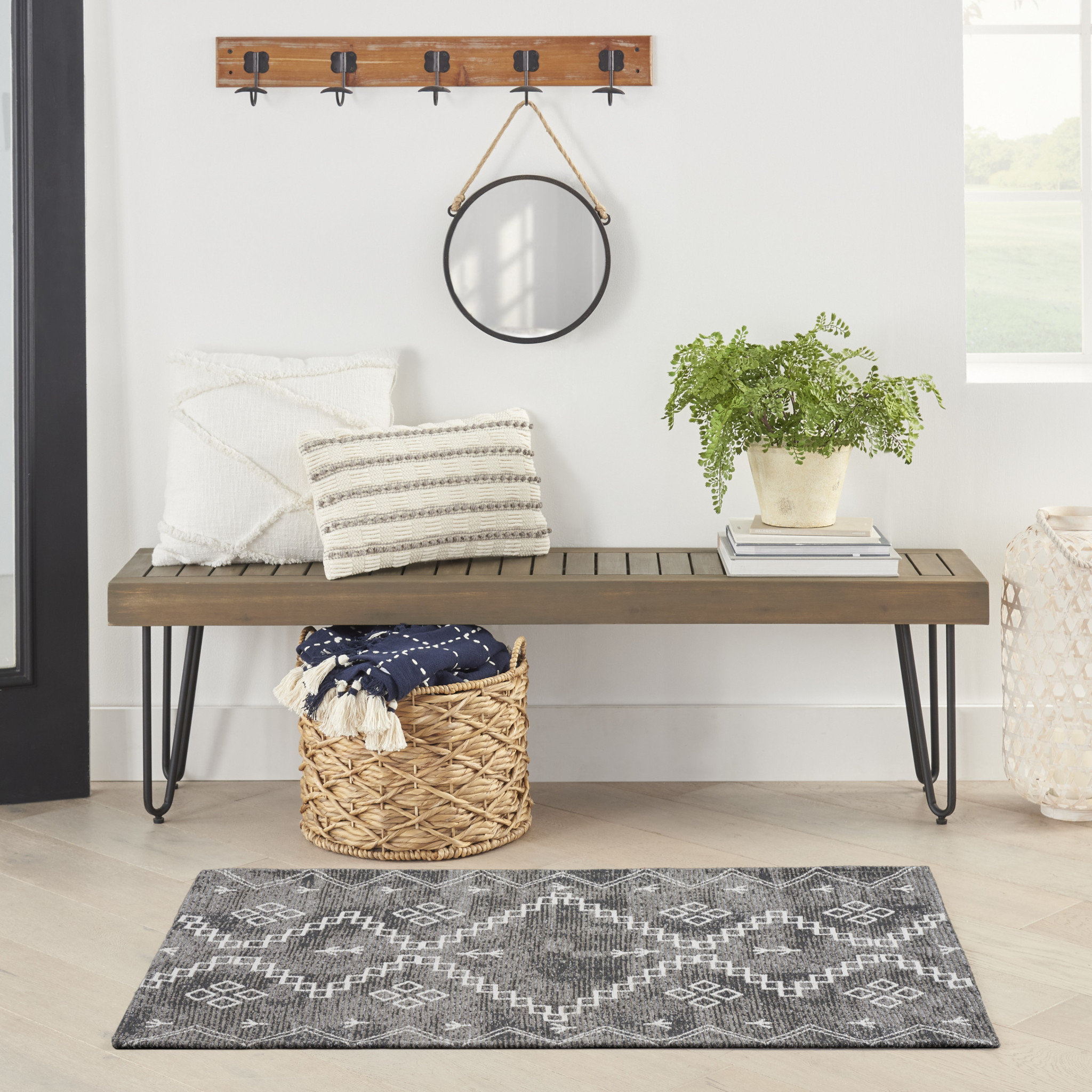 Canora Grey 8' X 10' Ivory And Tan Floral Power Loom Distressed ...
