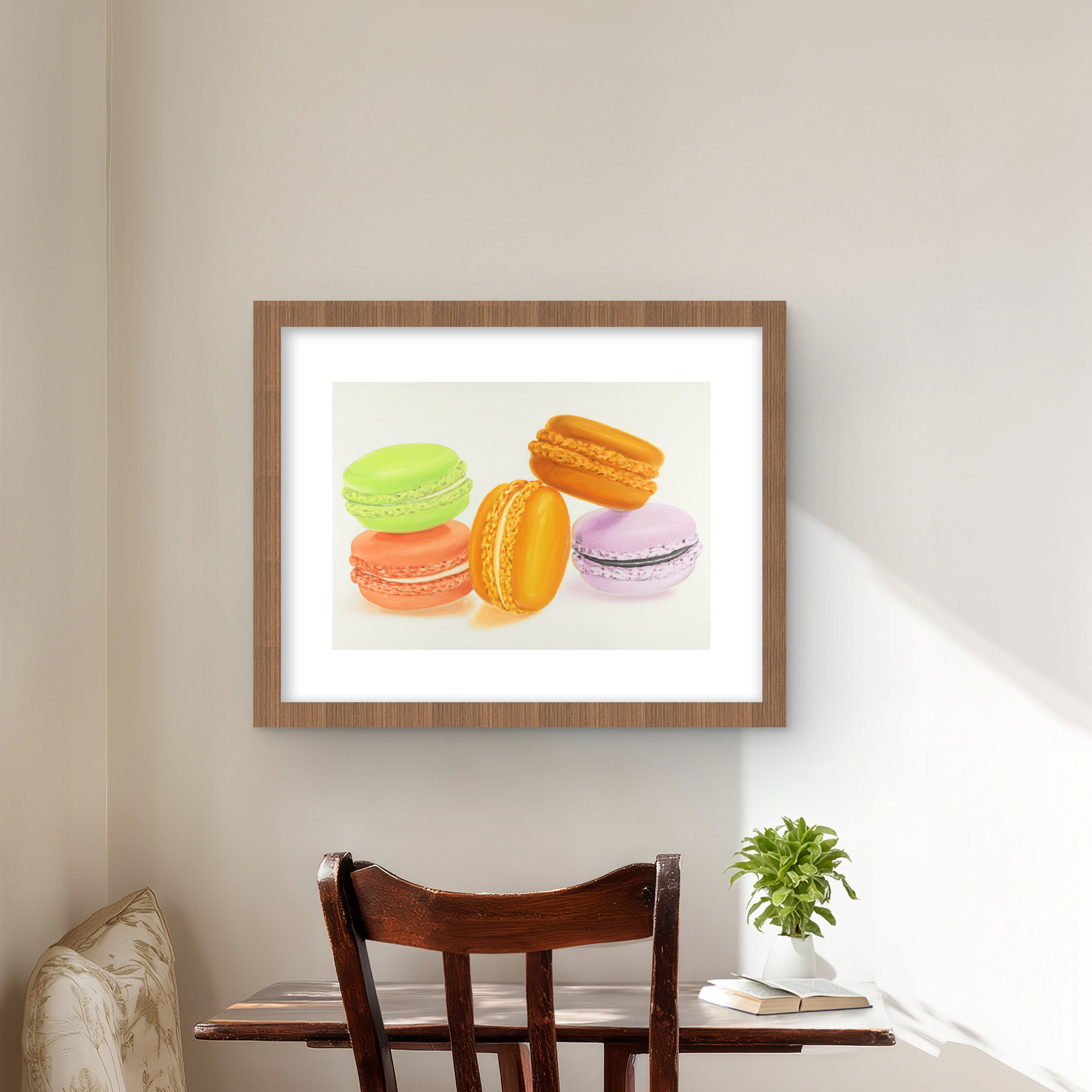 Lark Manor™ Small Bites of Macaroons - Hyperrealist Still Life Print ...