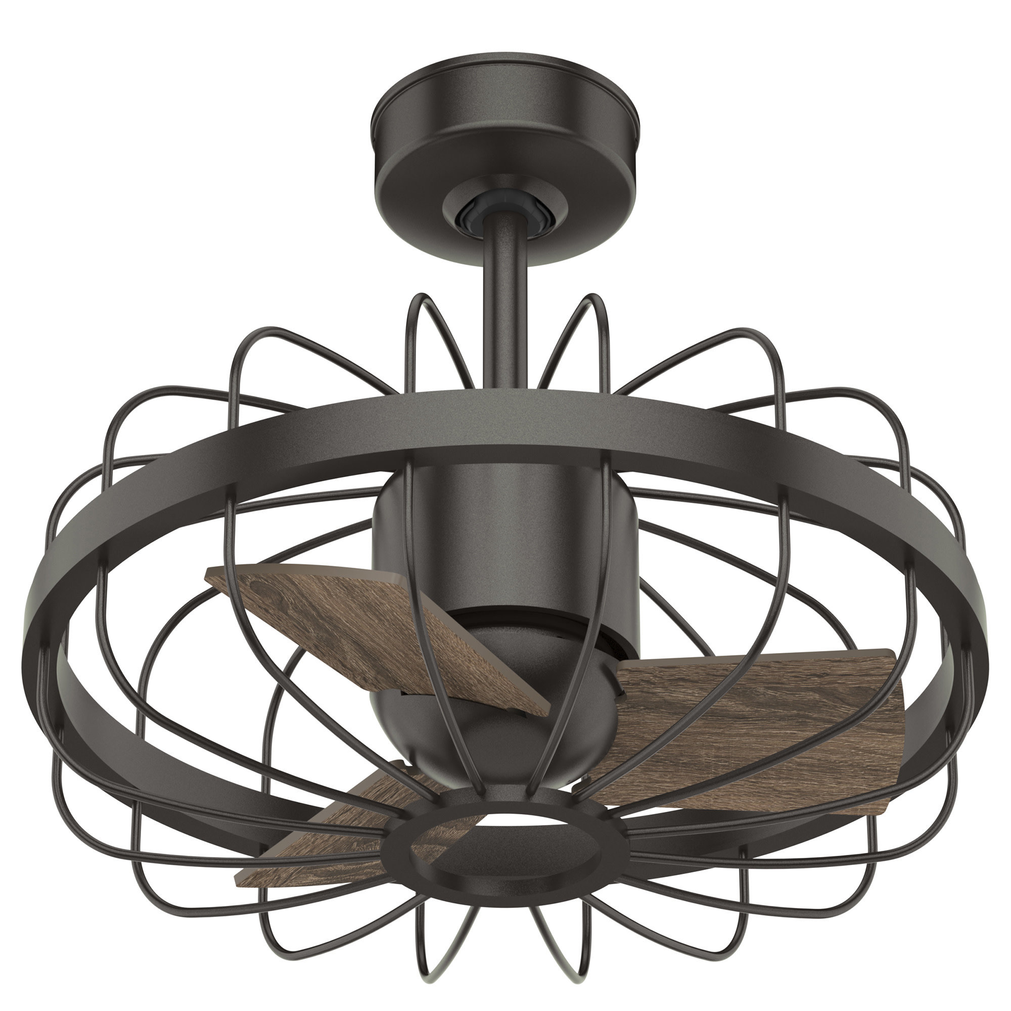 Hunter Fan Roswell - Caged - 3 Blade - 22" Ceiling Fan with Wall ...