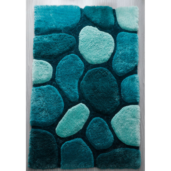 Orren Ellis Thionville Abstract Shag Blue/Teal Area Rug & Reviews ...