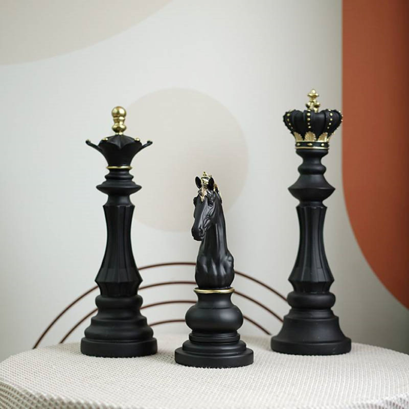 Alcott Hill® Resin Chess Decorative Sculpture With Knight, Queen And ...