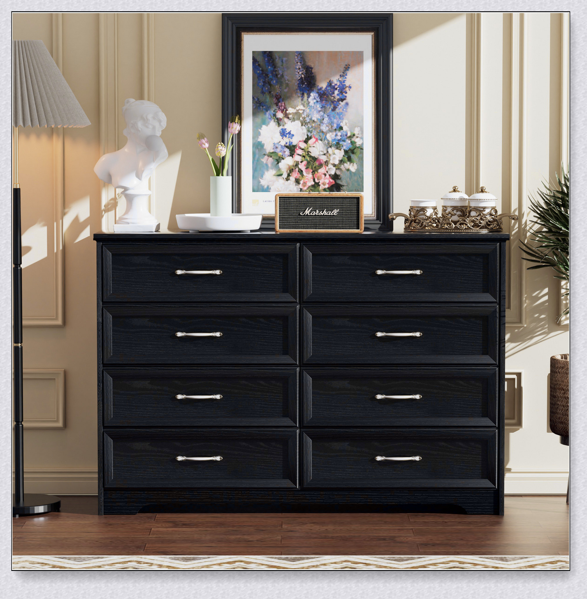 Lark Manor™ Modern 3 Drawer Bedroom Chest of Drawers with 8 Drawers ...