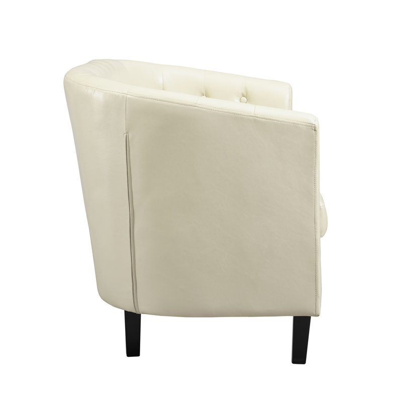 House of Hampton® Engelhardt Upholstered Barrel Chair, Tufted Accent ...