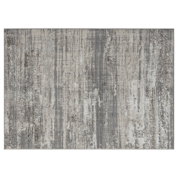 17 Stories Abstract Gray Area Rug | Wayfair