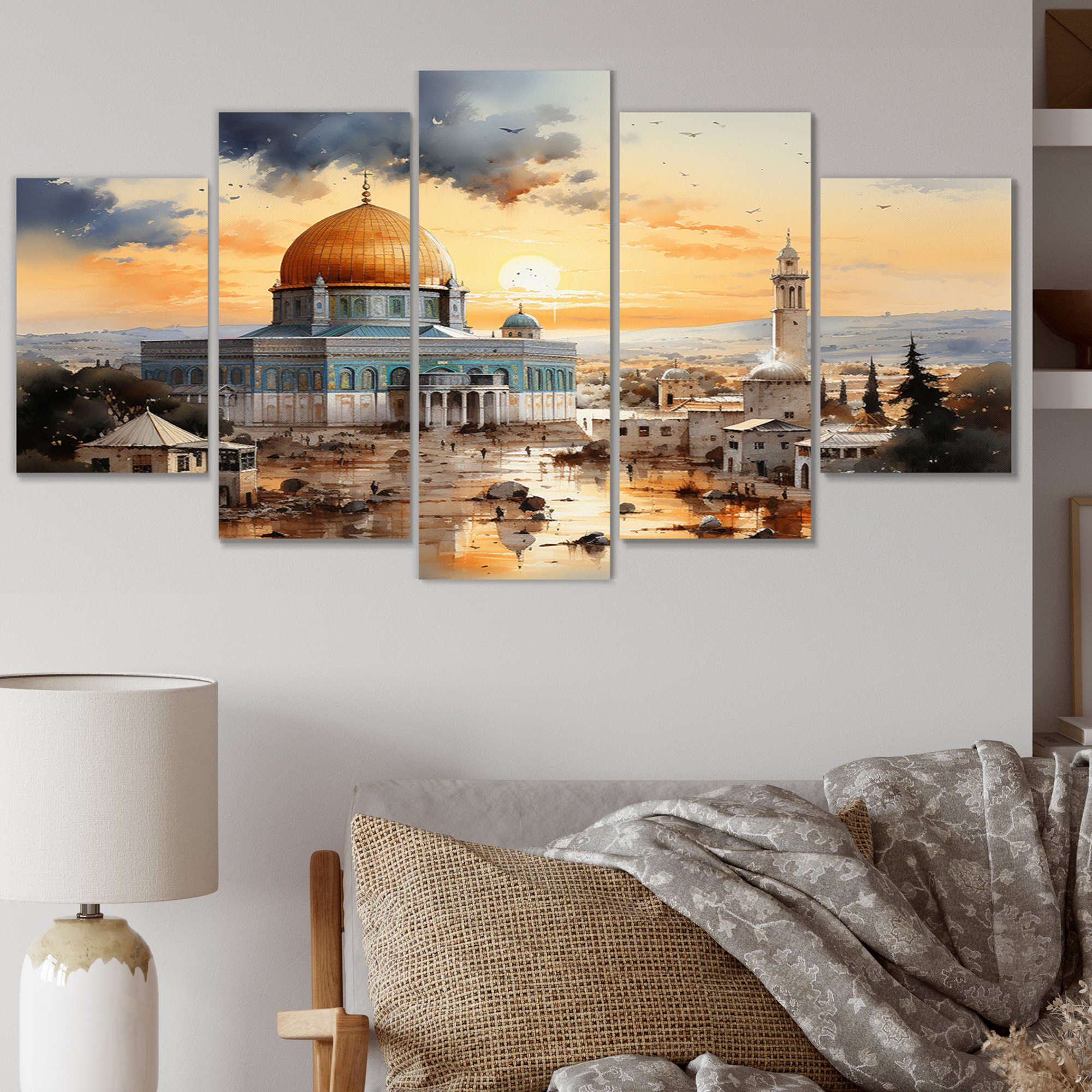 Lark Manor™ 'Islam Art Dome Of Faith I - Islamic Canvas Print - 5 ...