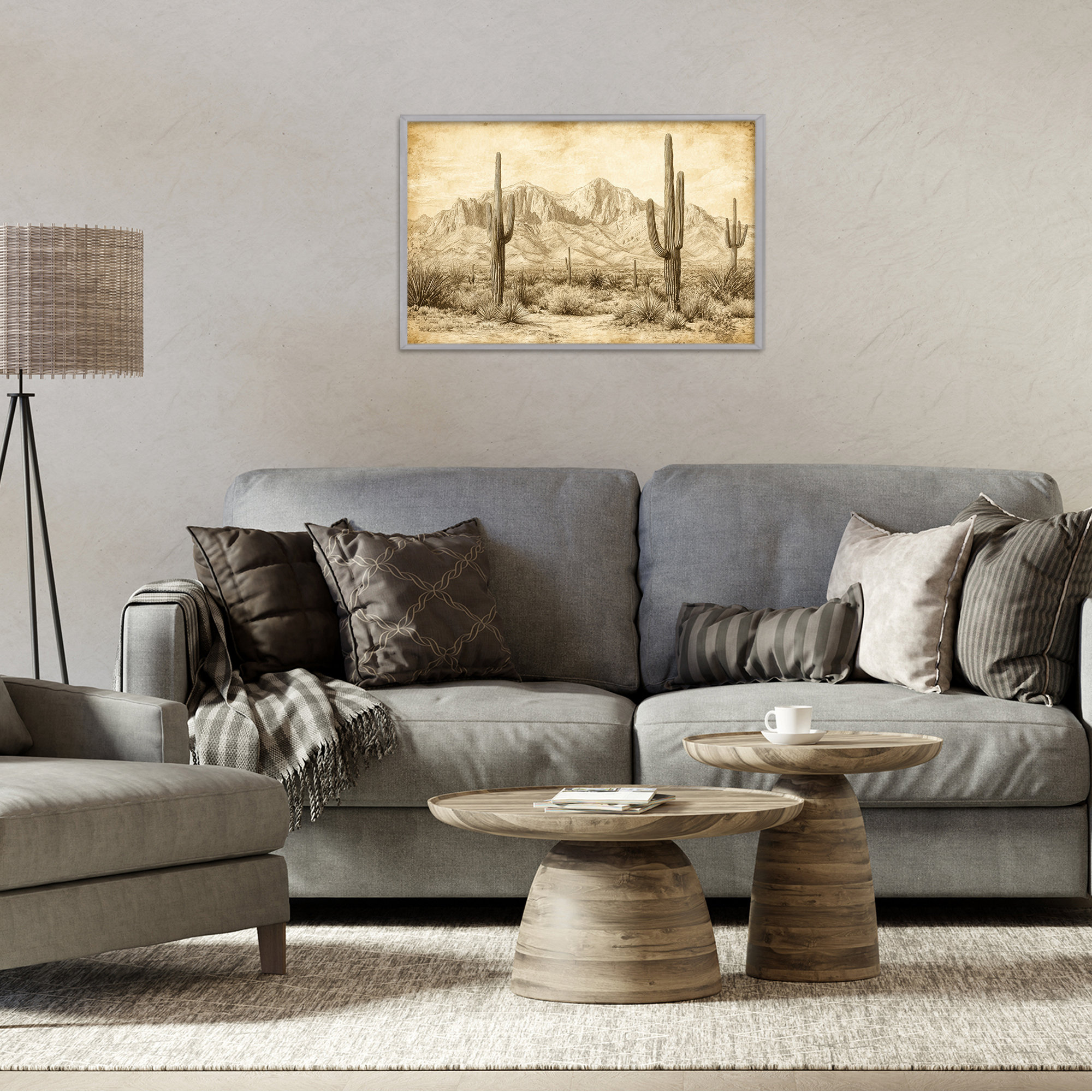 Ophelia & Co. The Desert Sepia Landscape Framed Giclee, design by Petal ...
