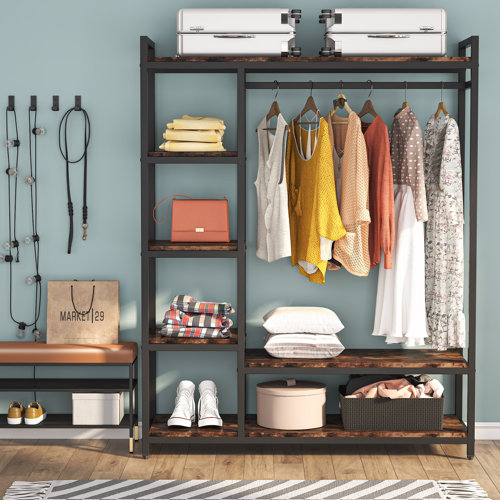 17 Stories Krina 47'' Manufactured Wood Clothes Rack & Reviews | Wayfair