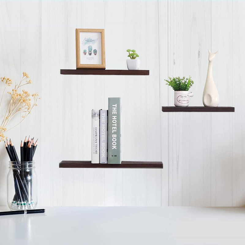 Latitude Run® Zamian 3 Piece Solid Wood Floating Shelf | Wayfair