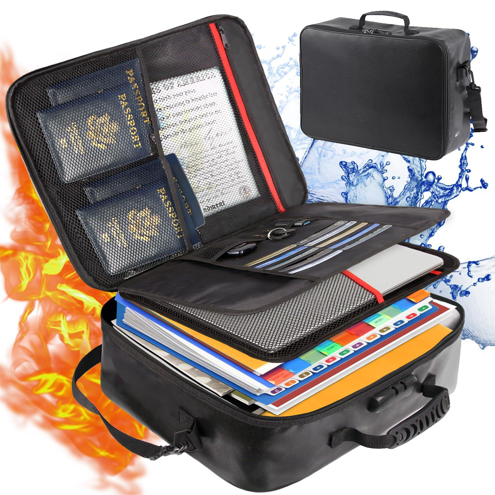 Fish hunter Fireproof Document Bag With Lock (17 X 11.8 X 5 Inch ...