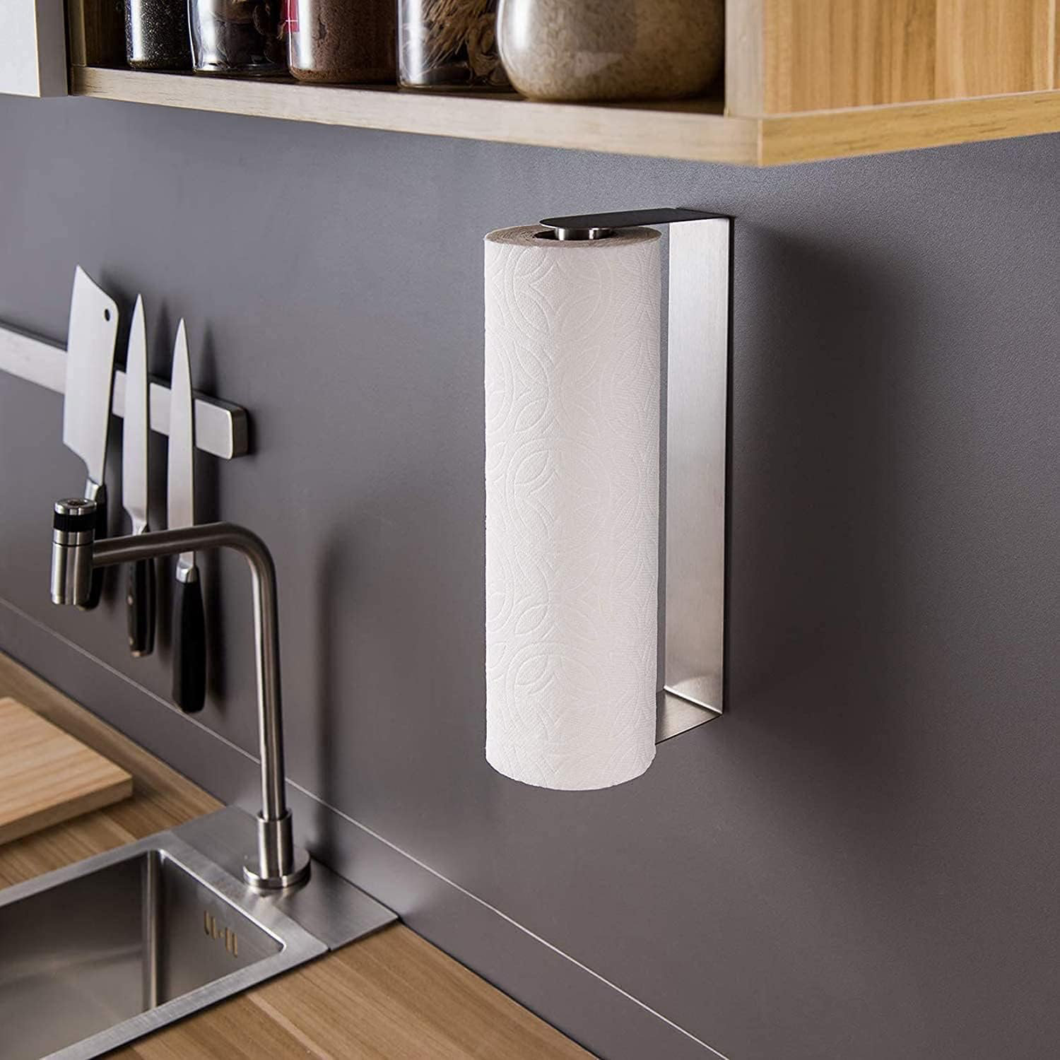 Latitude Run® Adhesive Paper Towel Holder Under Cabinet - Stainless ...