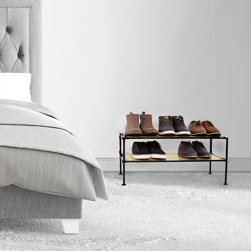 17 Stories Sturdy Stackable Durable Metal Shoe Rack | Wayfair