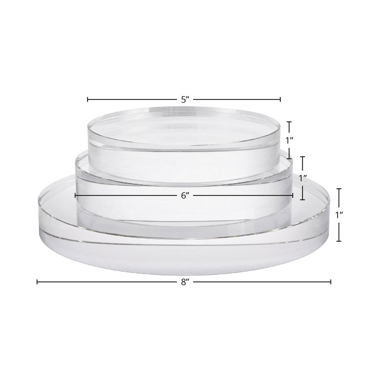 Everly Quinn Round Clear Crystal Bases (Set of 3) - Wayfair Canada