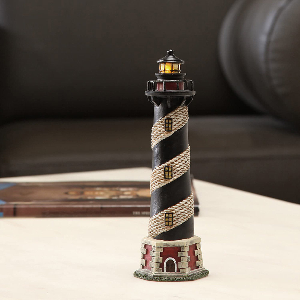 Breakwater Bay Set Of 2, LED Tabletop Resin Lighthouse & Reviews ...